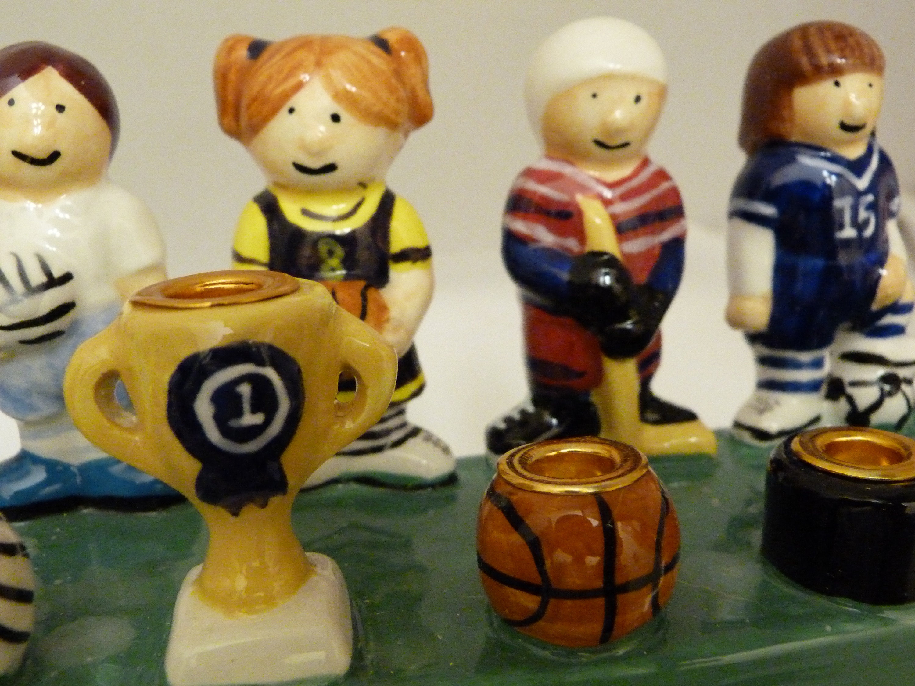 Rite Lite Handpainted Ceramic 12 Inch Chanukah Express Sports Menorah ...