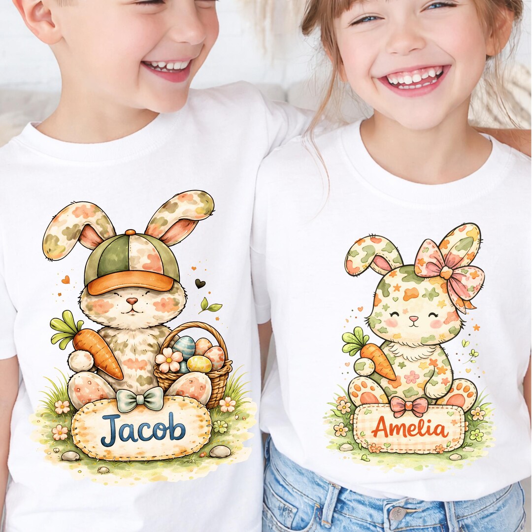 Personalized Easter Bunny Name PNG, Kids Spring Sublimation Design ...