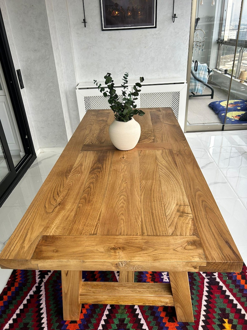 Handmade White Oak Dining Table | Custom Farmhouse Kitchen Table - Etsy