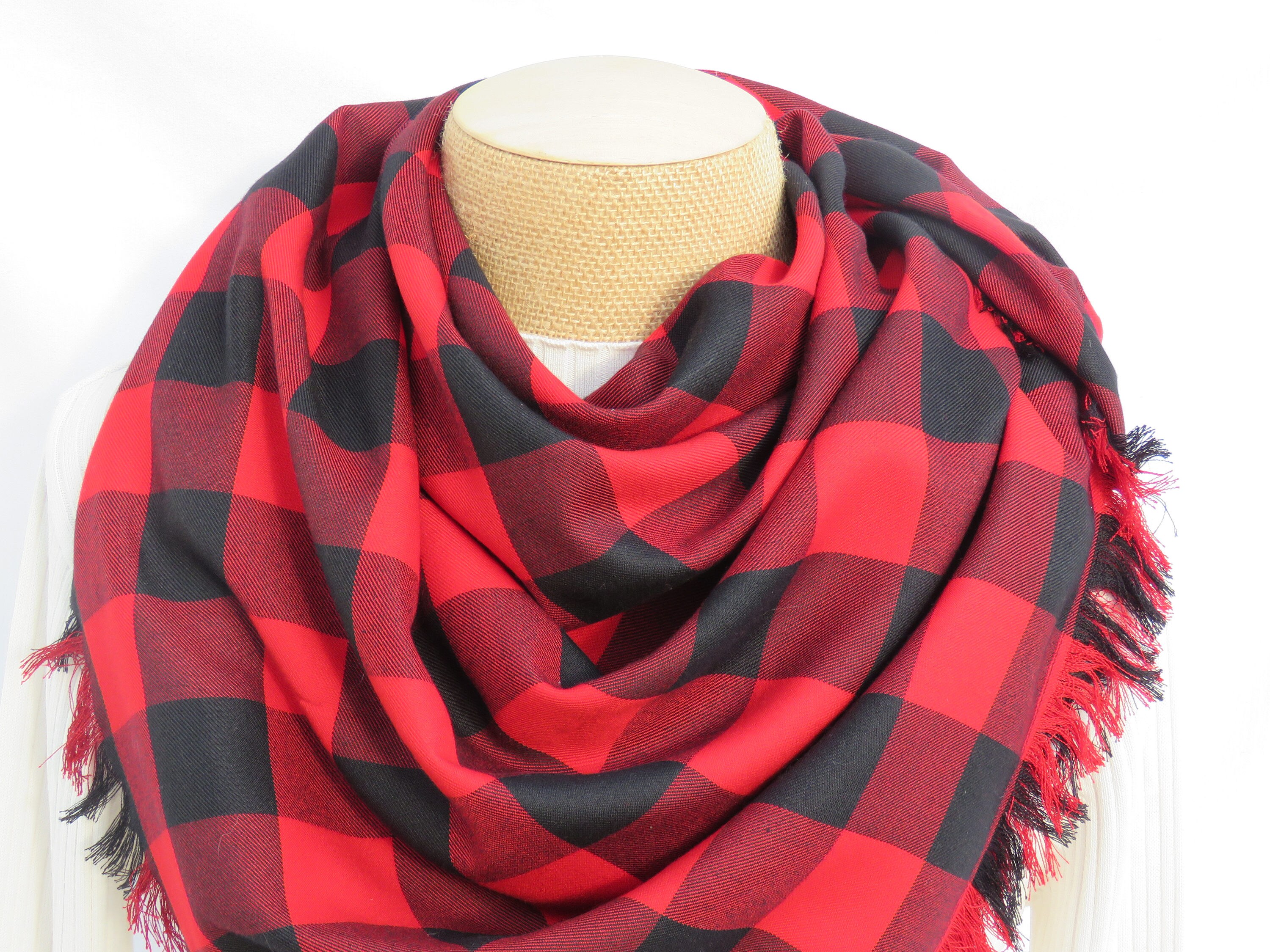 TORRID BLANKET SCARF BUFFALO CHECK RED amp BLACK - manilam.com