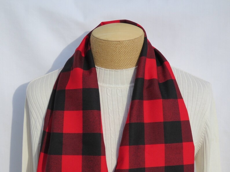 Scarf Buffalo Check Scarf A Red and Black Lumberjack Scarf | Etsy