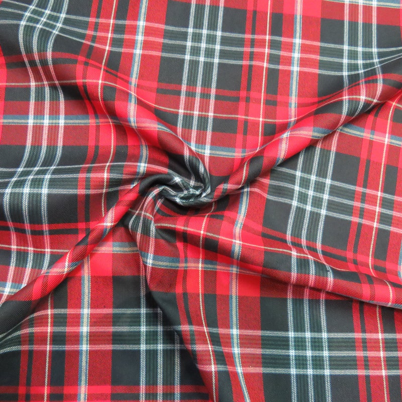 Red Plaid Fabric - Etsy