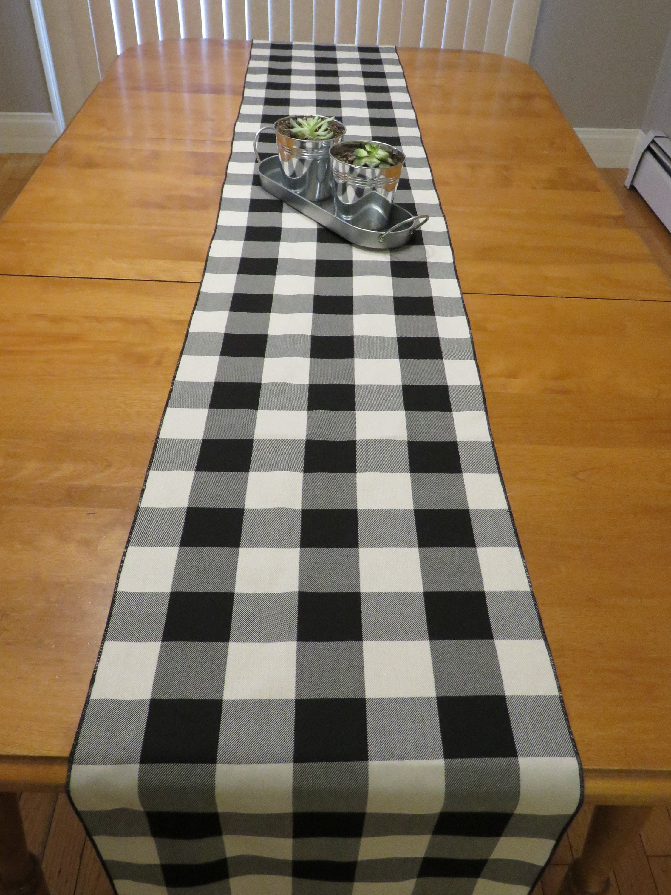Black and White Buffalo Check Table Runner for Farmhouse | Etsy