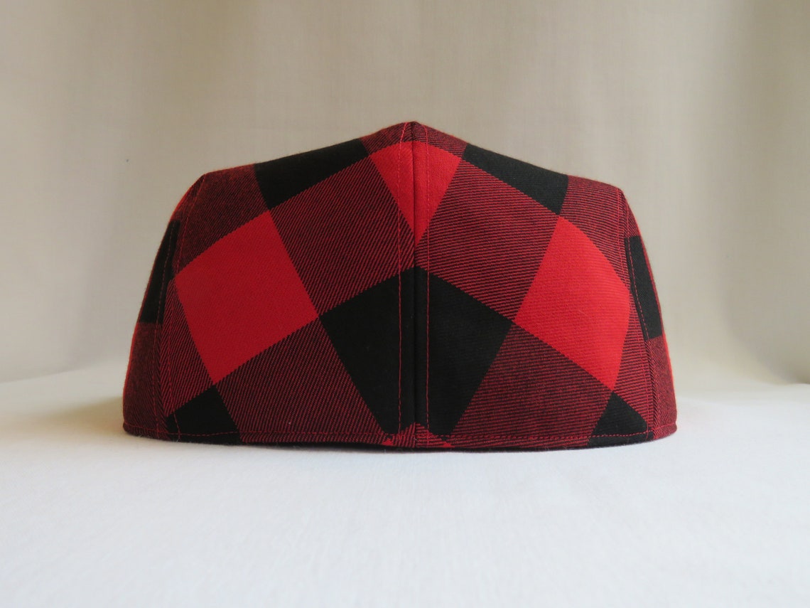 Buffalo Check Flat Cap and Scarf Combo in the Red and Black - Etsy