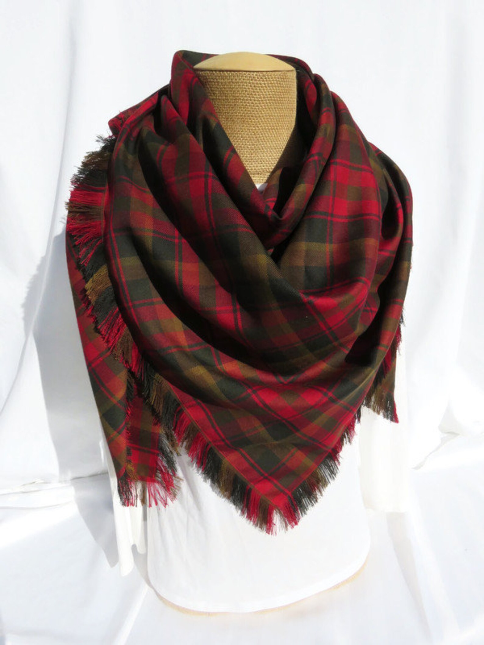 Canadian Tartan Maple Leaf Blanket Scarf | Etsy