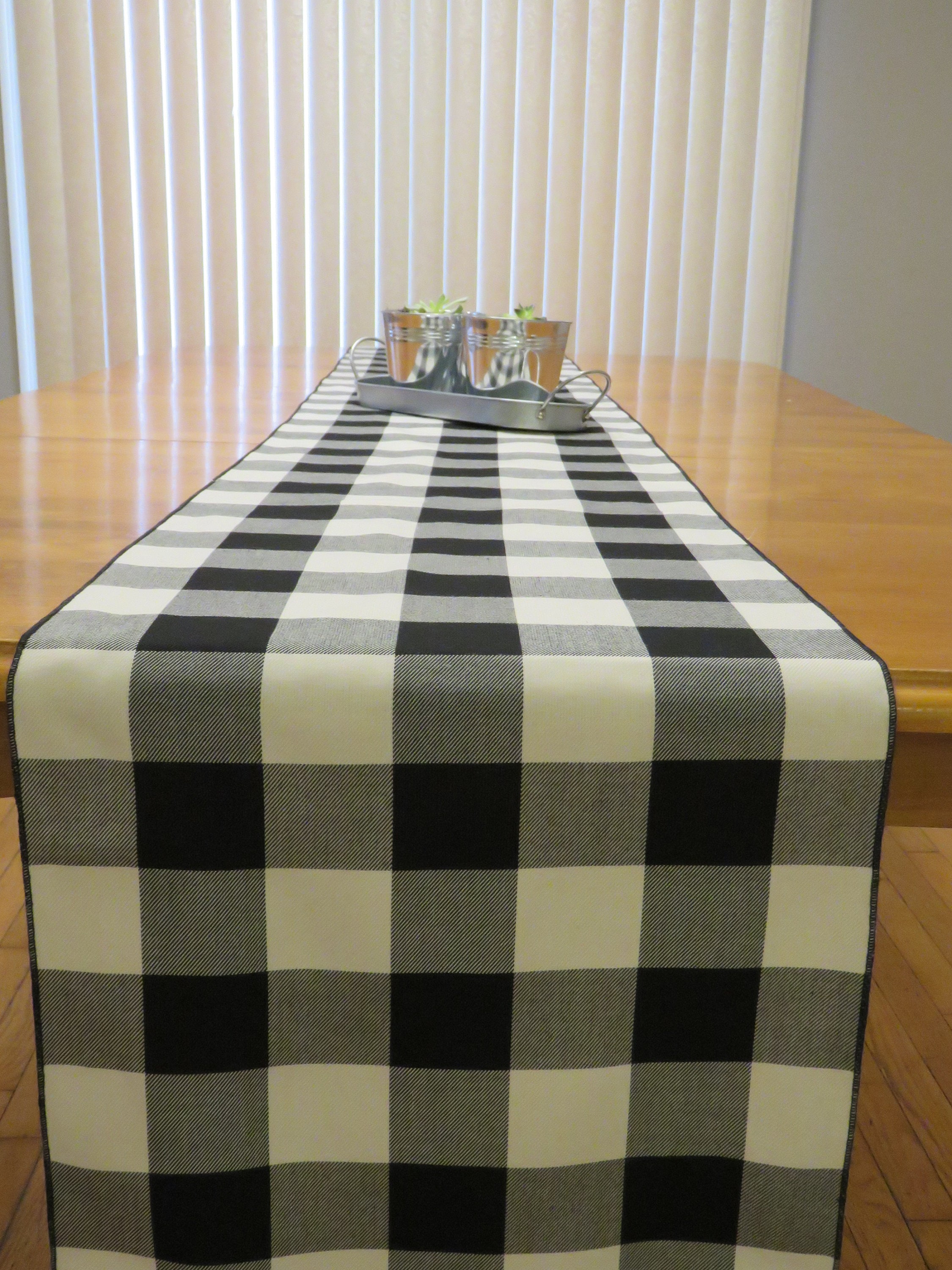 Black and White Buffalo Check Table Runner for Farmhouse - Etsy Canada