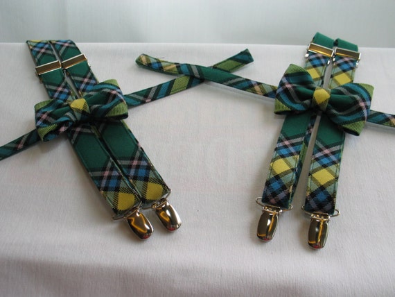 Twins Matching Suspenders and Bow Tie Set in Alberta Tartan - Etsy