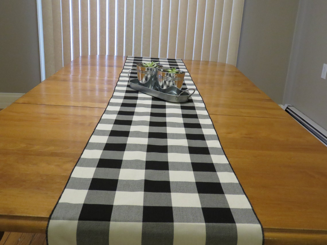 Black and White Buffalo Check Table Runner for Farmhouse - Etsy Canada