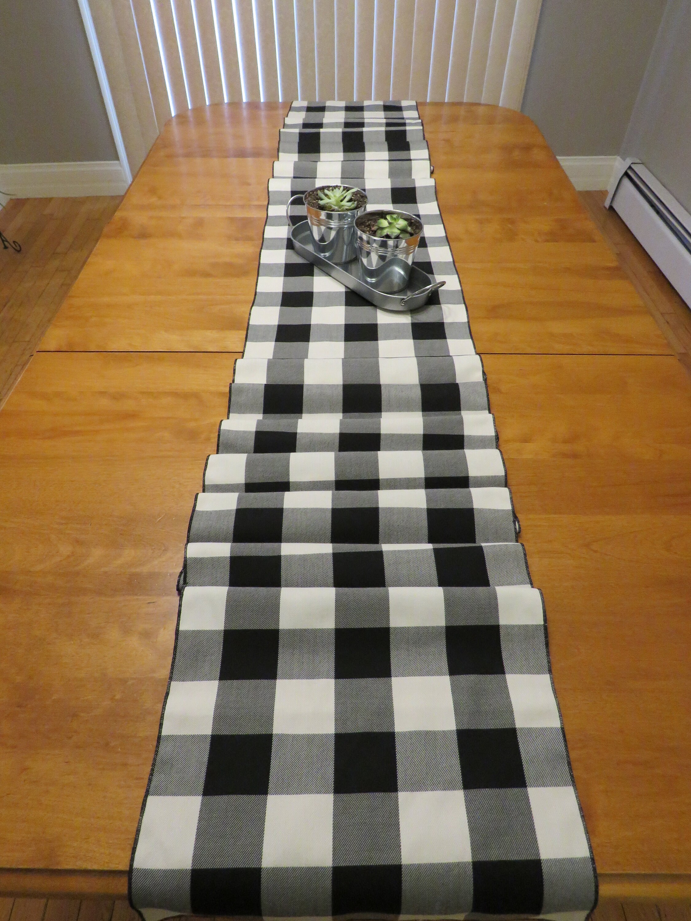 Black and White Buffalo Check Table Runner for Farmhouse | Etsy