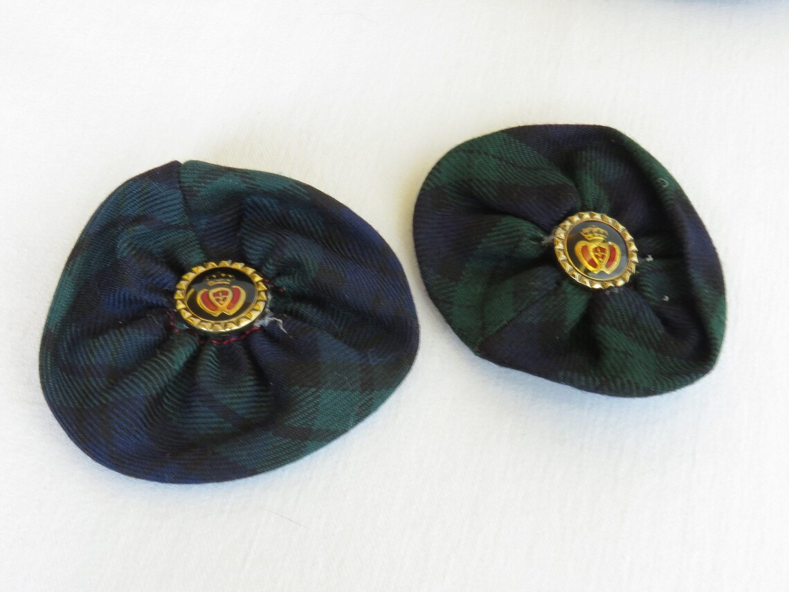 Black Watch Tartan Shoe Clip, Black Watch Shoe Flower, Military Plaid ...