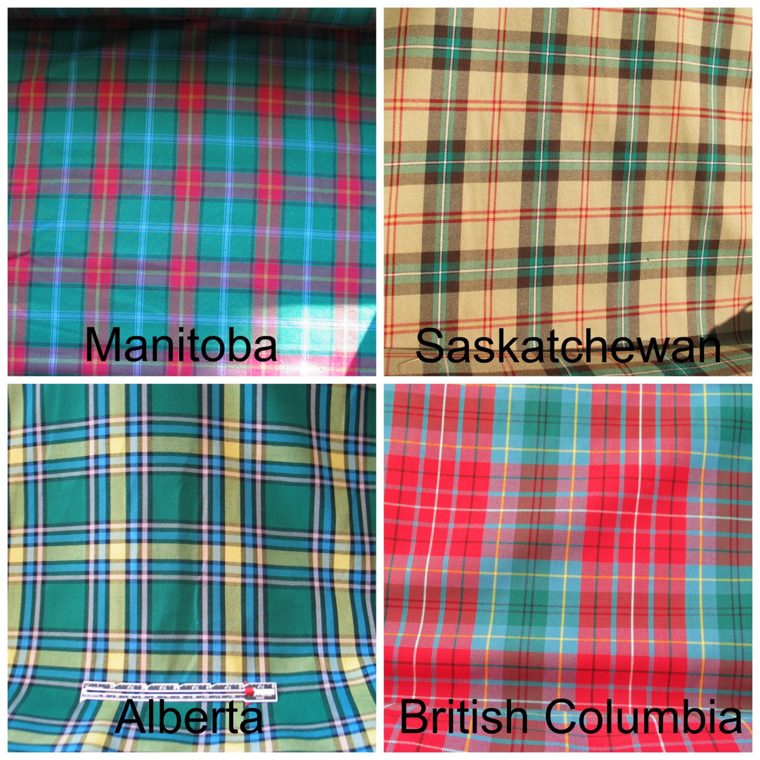 Fabric, Canadian Provincial Tartan Fabric by the Yard Set, Canadian ...