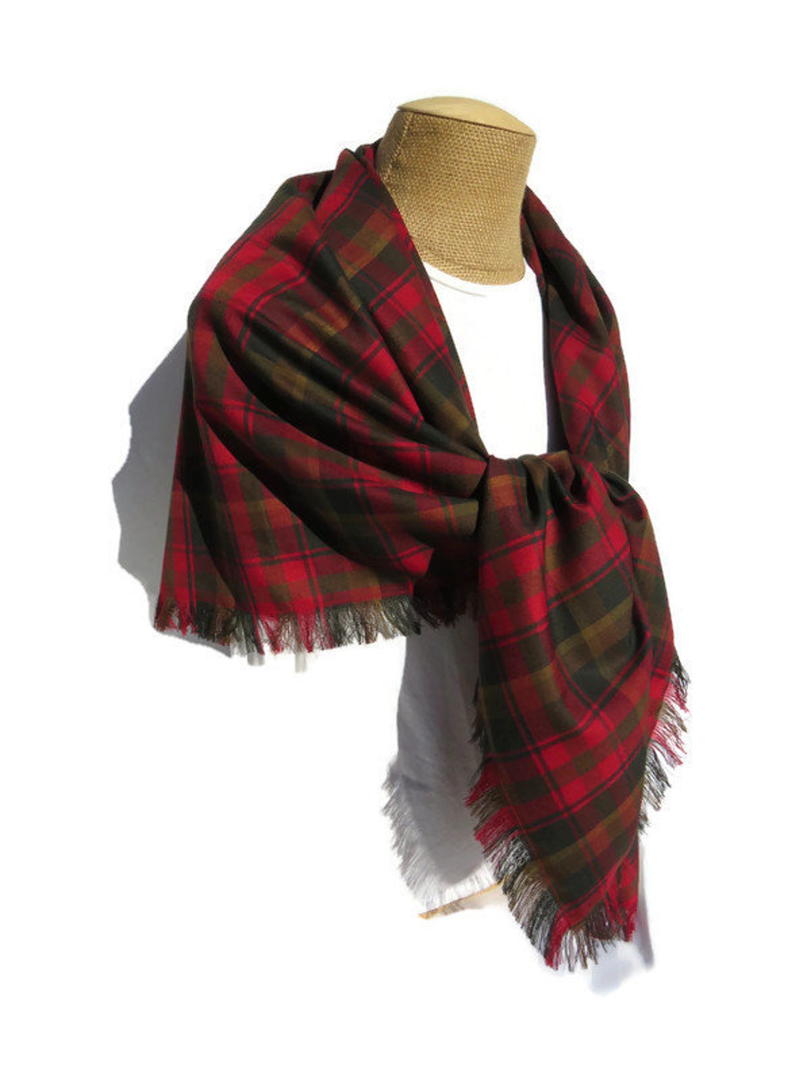 Canadian Tartan Maple Leaf Blanket Scarf | Etsy