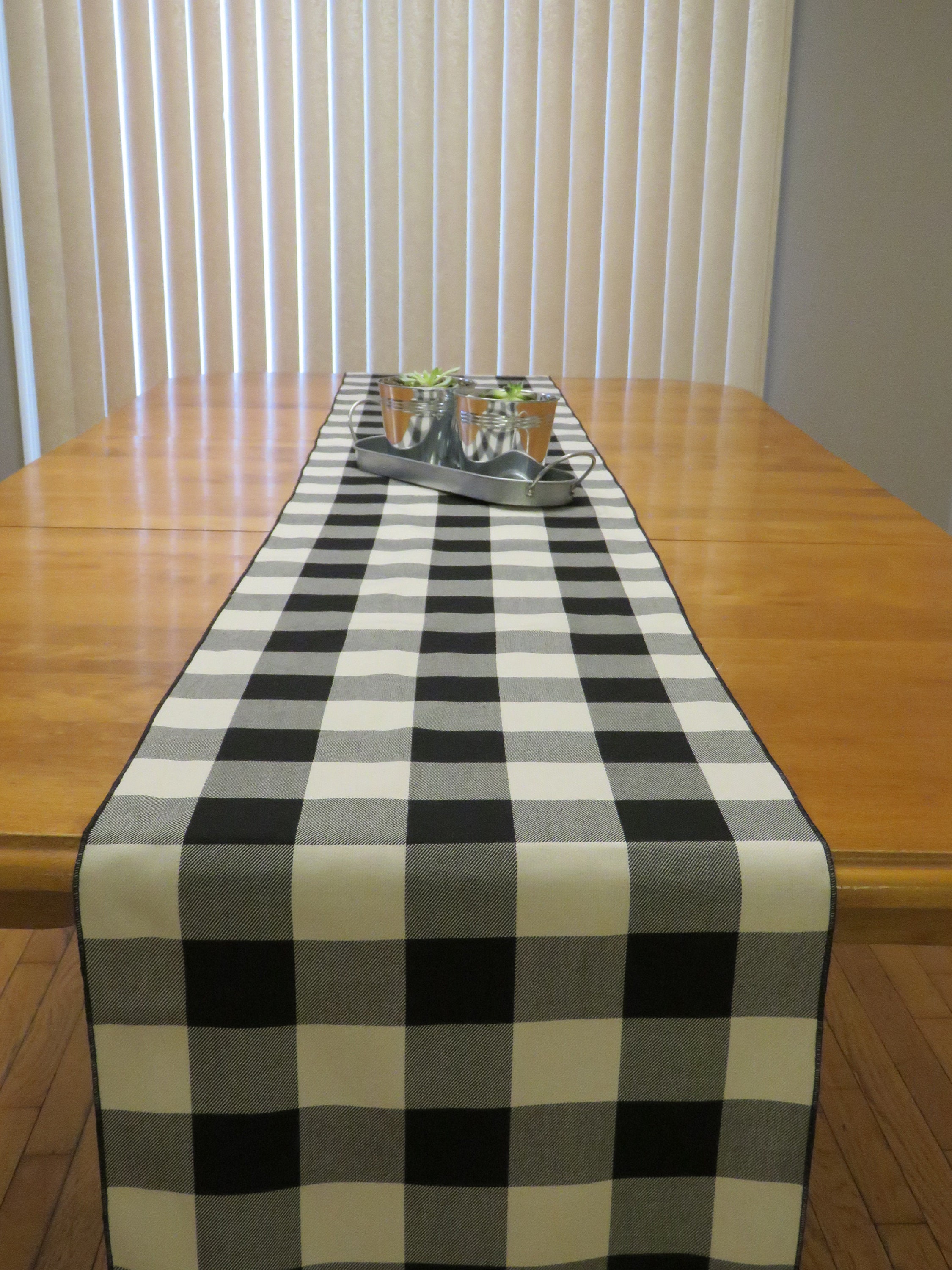 Black and White Buffalo Check Table Runner for Farmhouse | Etsy