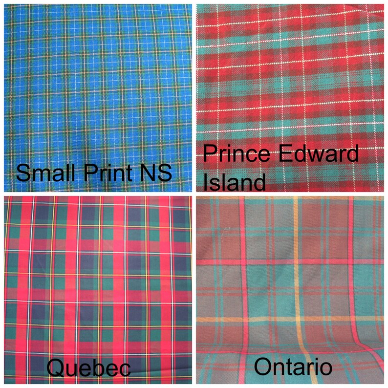 Fabric Canadian Provincial Tartan Fabric by the Yard Set | Etsy