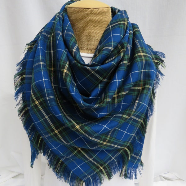 Royal Blue Plaid Scarf - Etsy