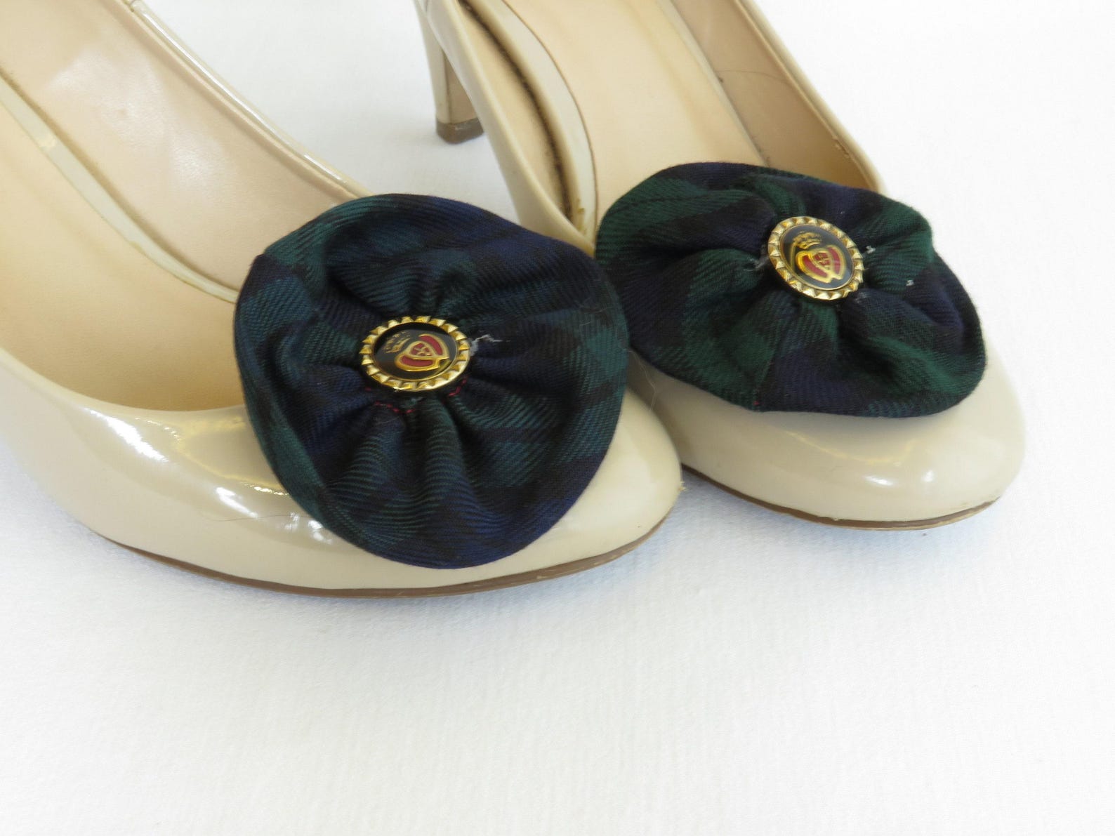 Black Watch Tartan Shoe Clip, Black Watch Shoe Flower, Military Plaid ...