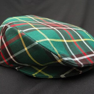 Newfoundland Tartan Flat Cap, Green Brown Plaid Newsboy Hat ...