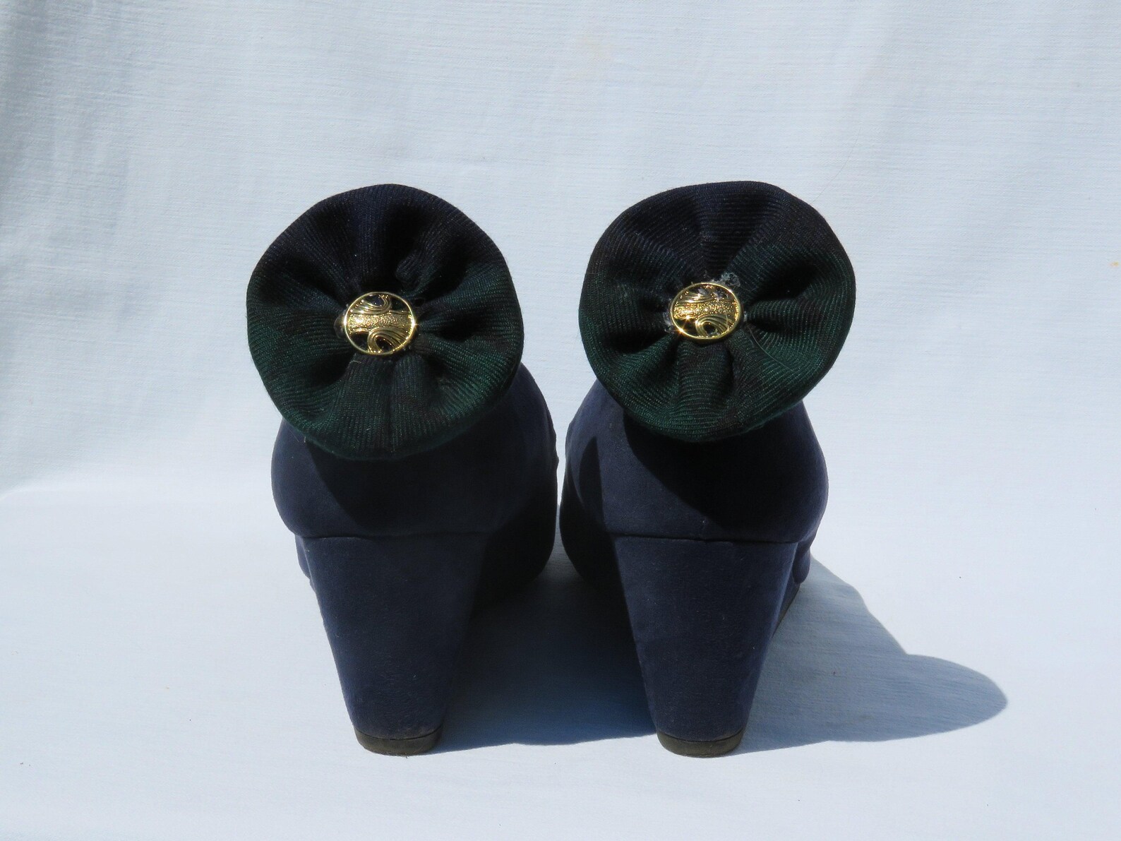 Black Watch Tartan Shoe Clip, Black Watch Shoe Flower, Military Plaid ...