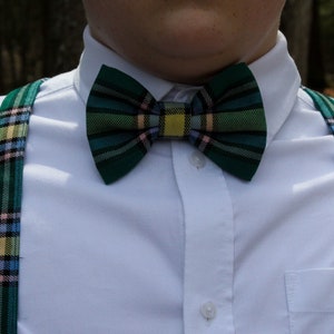 Alberta Tartan Suspenders and Bow Tie Set, Green Tartan Suspenders ...