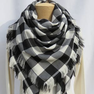 Buffalo Plaid Scarf, Buffalo Check Blanket Scarf, Lumberjack Scarf ...