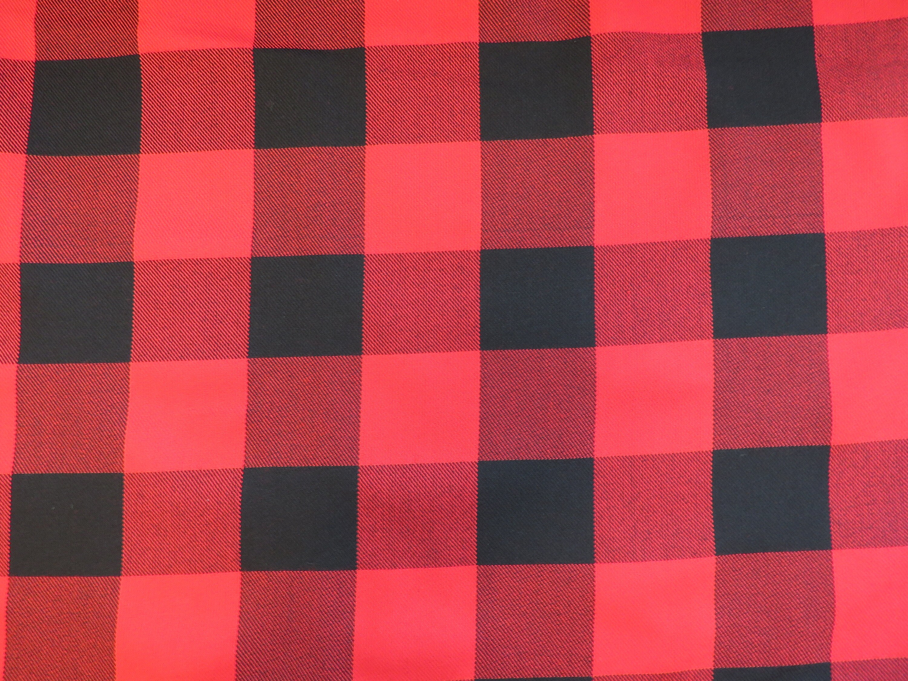 Fabric Red and Black Buffalo Check Plaid Material by the Yard - Etsy