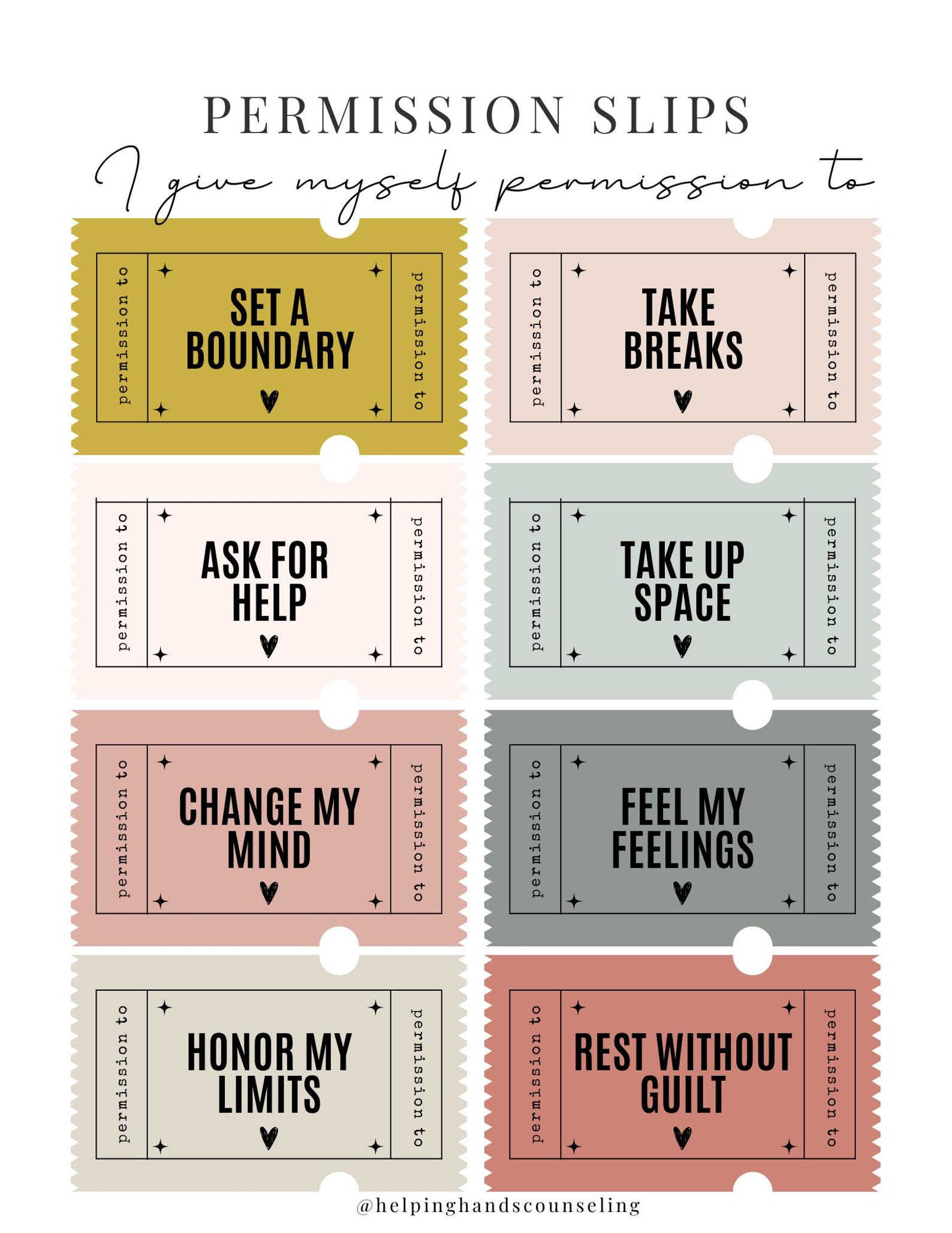 Self Care Permission Slips - Etsy