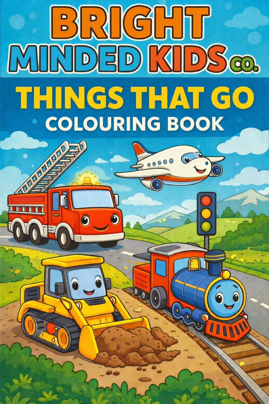Things That Go Coloring Book for Kids Ages 3–7 | Cars, Trucks, Trains ...