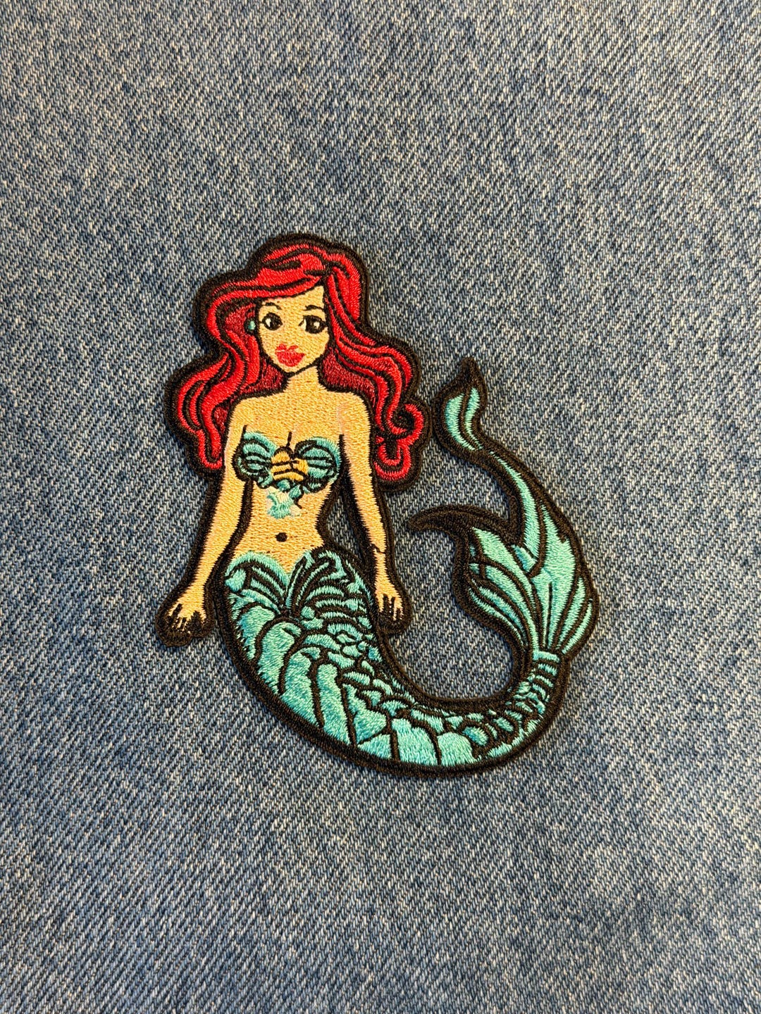 Mermaid Princess Embroidered Iron on Patch, Ocean Fantasy Jacket ...