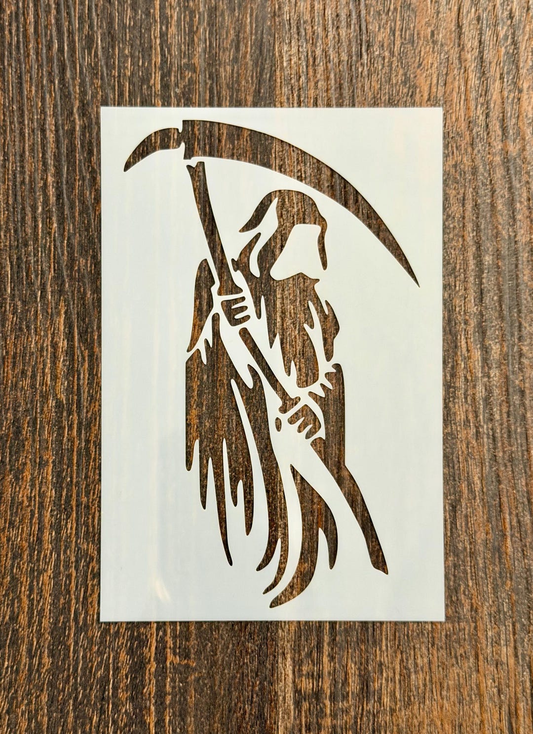 Grim Reaper Reusable Stencil (4x6 Inch) for Walls, Gothic Horror DIY ...