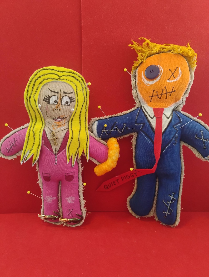Trump Voodoo Doll Karoline Leavitt With Pins, Collectible Cabinet Doll ...