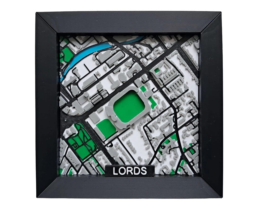 Lords Cricket 3D Printed Stadium Map, Cricket Fan Decor - Etsy UK