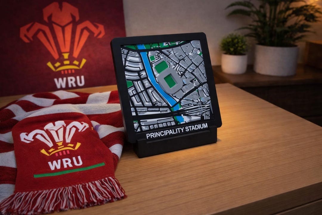 Principality 3D Printed Stadium Map, Rugby Fan Decor - Etsy