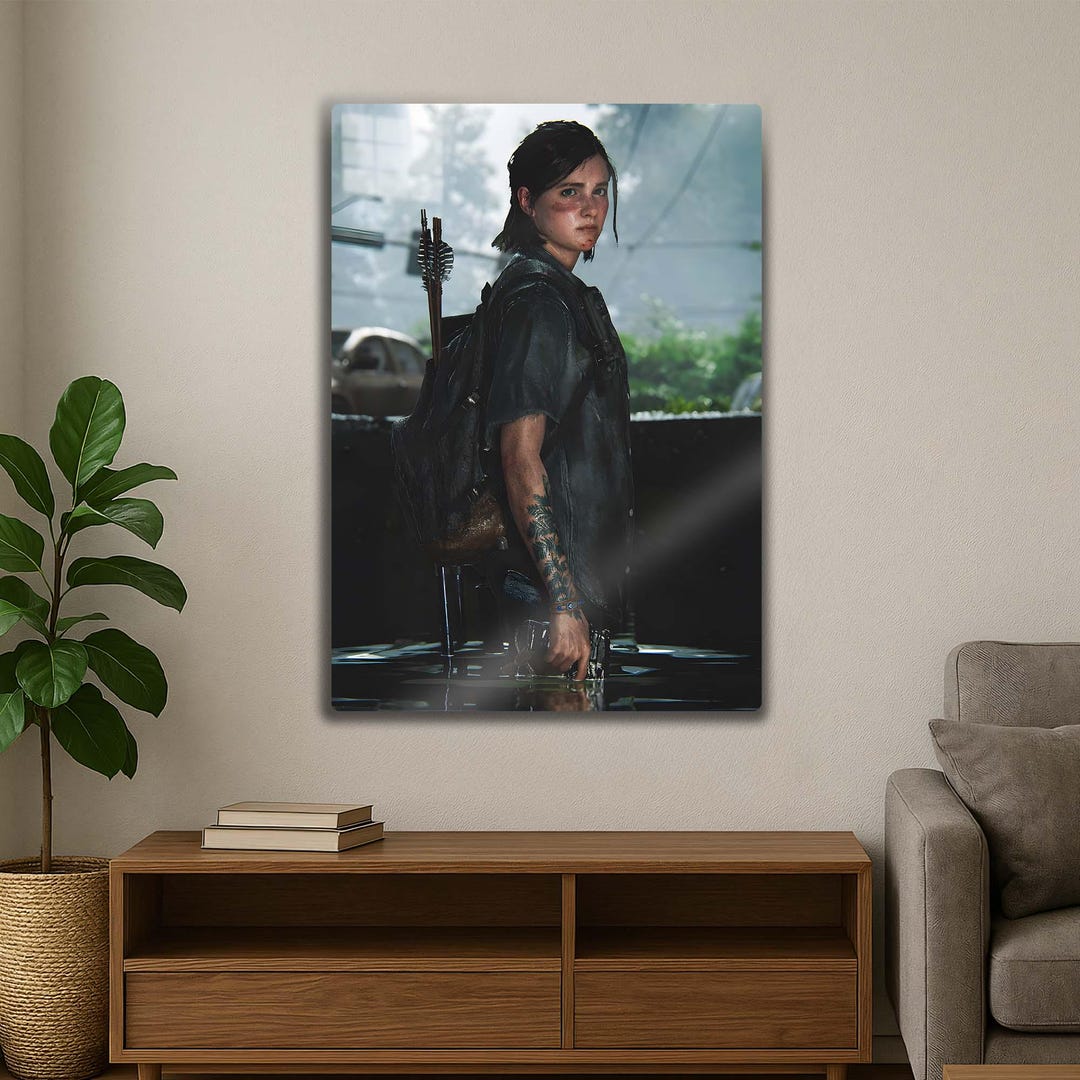The Last of Us Wall Art: Ellie With Bow and Moth Tattoo - Metal Print ...