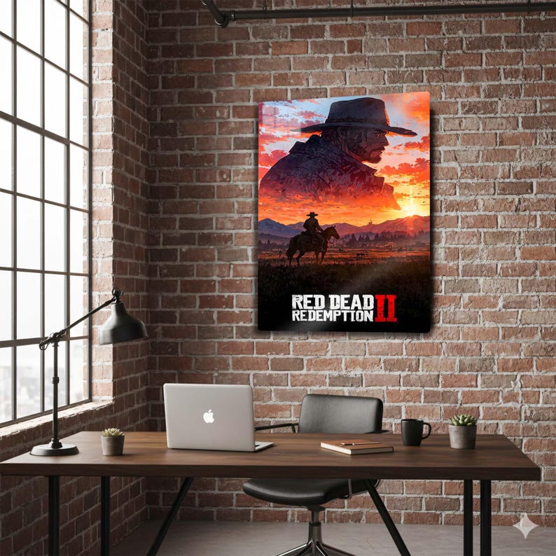 Red Dead Redemption 2, Arthur Morgan Sunset, Metal Poster, Gaming Wall ...