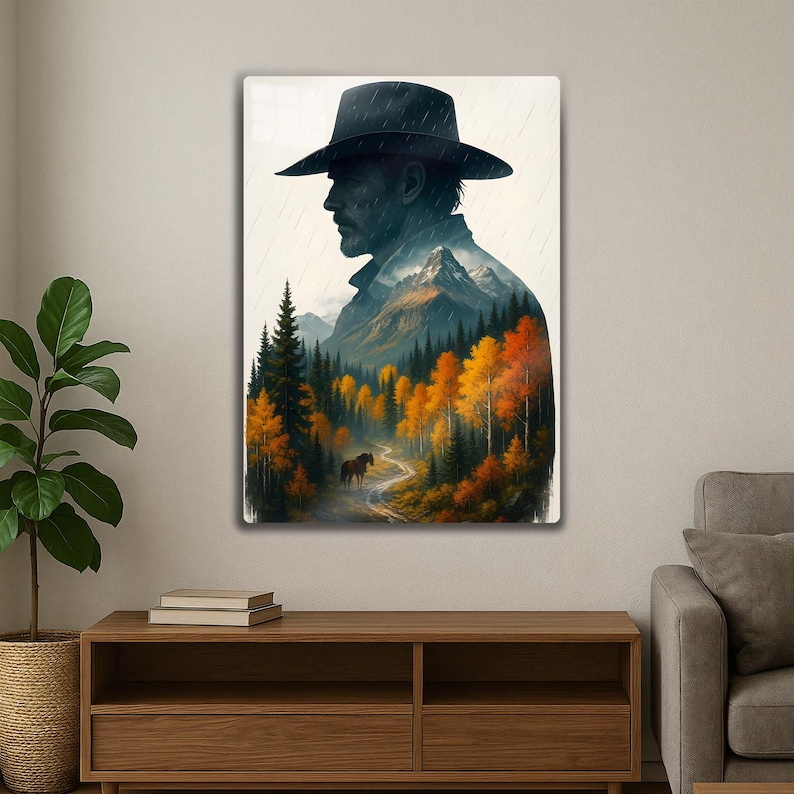 Red Dead Redemption 2, Arthur Morgan Rain Silhouette, Metal Poster ...