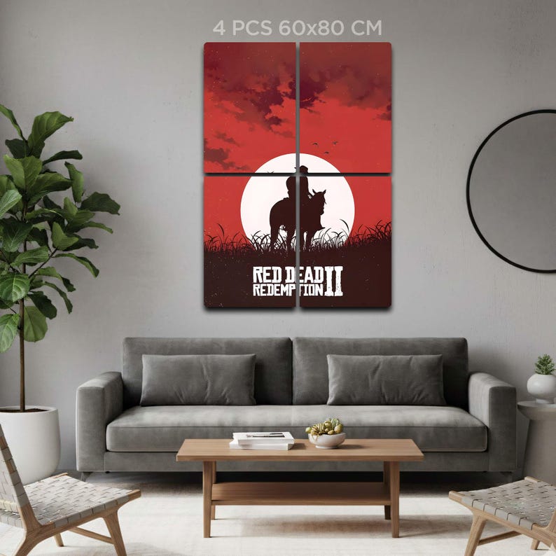 Red Dead Redemption 2 Map Metal Wall Art, RDR2 World Map Decor, New ...