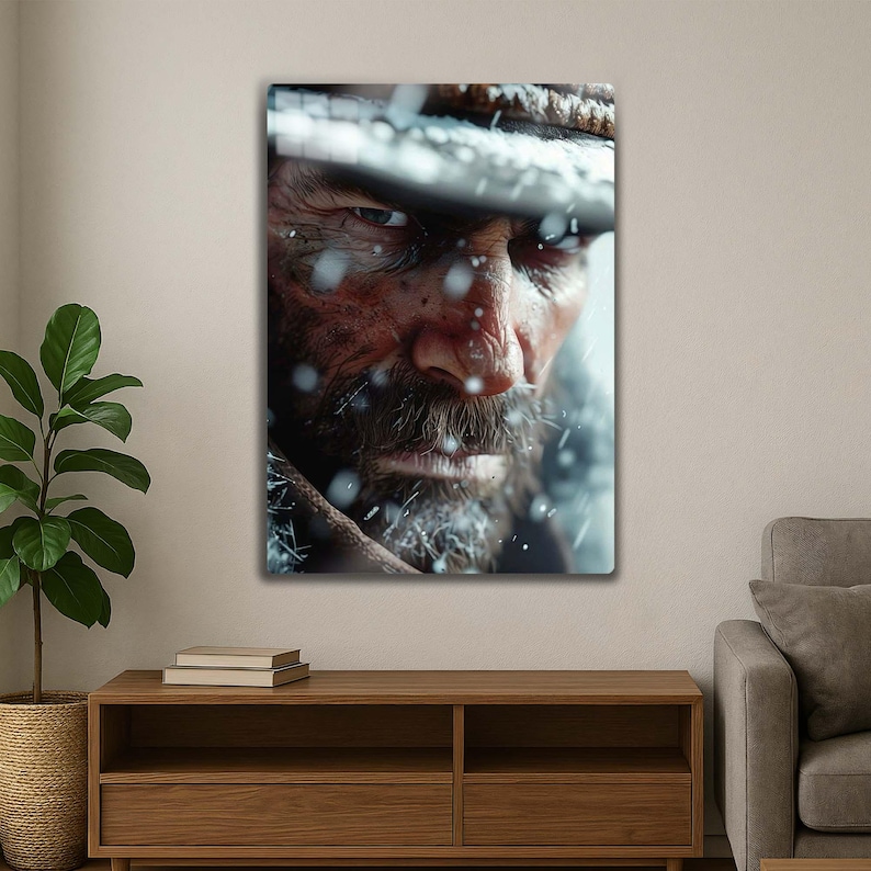 Red Dead Redemption 2, Arthur Morgan Snow Portrait, Metal Poster ...
