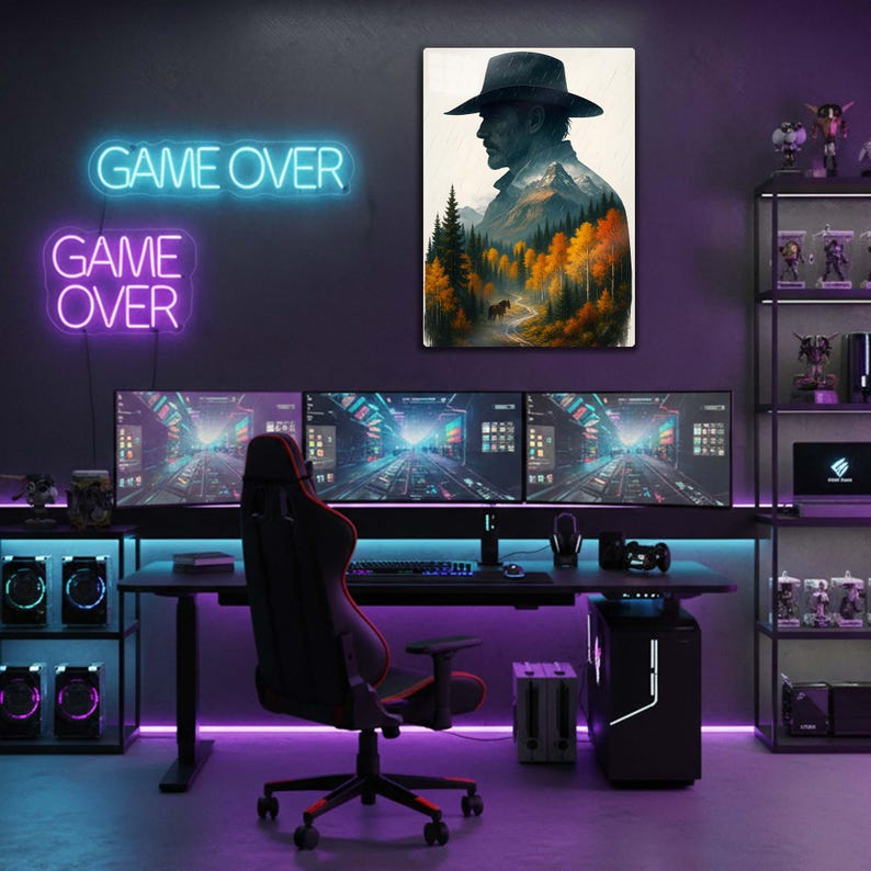 Red Dead Redemption 2, Arthur Morgan Rain Silhouette, Metal Poster ...