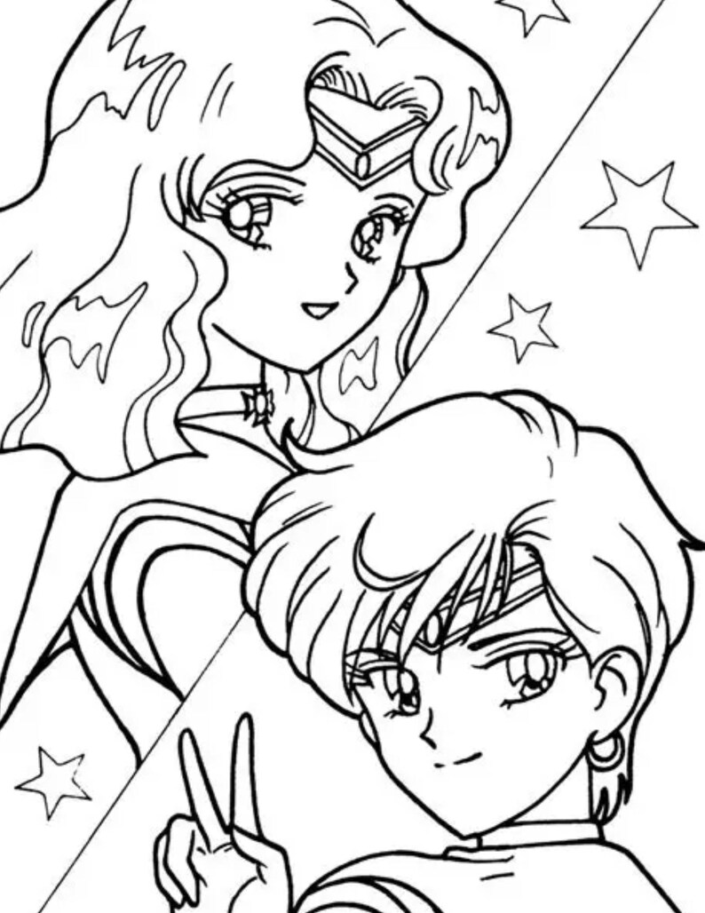 25 Anime Magical Girl Coloring Pages-kawaii Manga Printable Pack-chibi ...