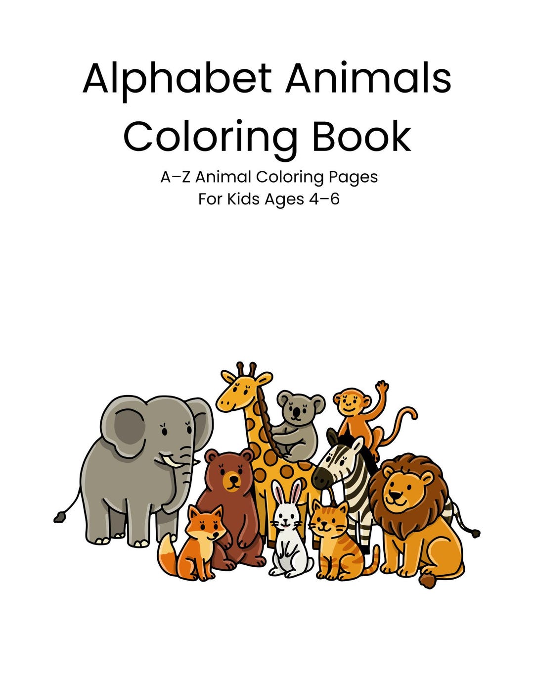 Printable Alphabet Animals Coloring Book | ABC Coloring Pages for ...