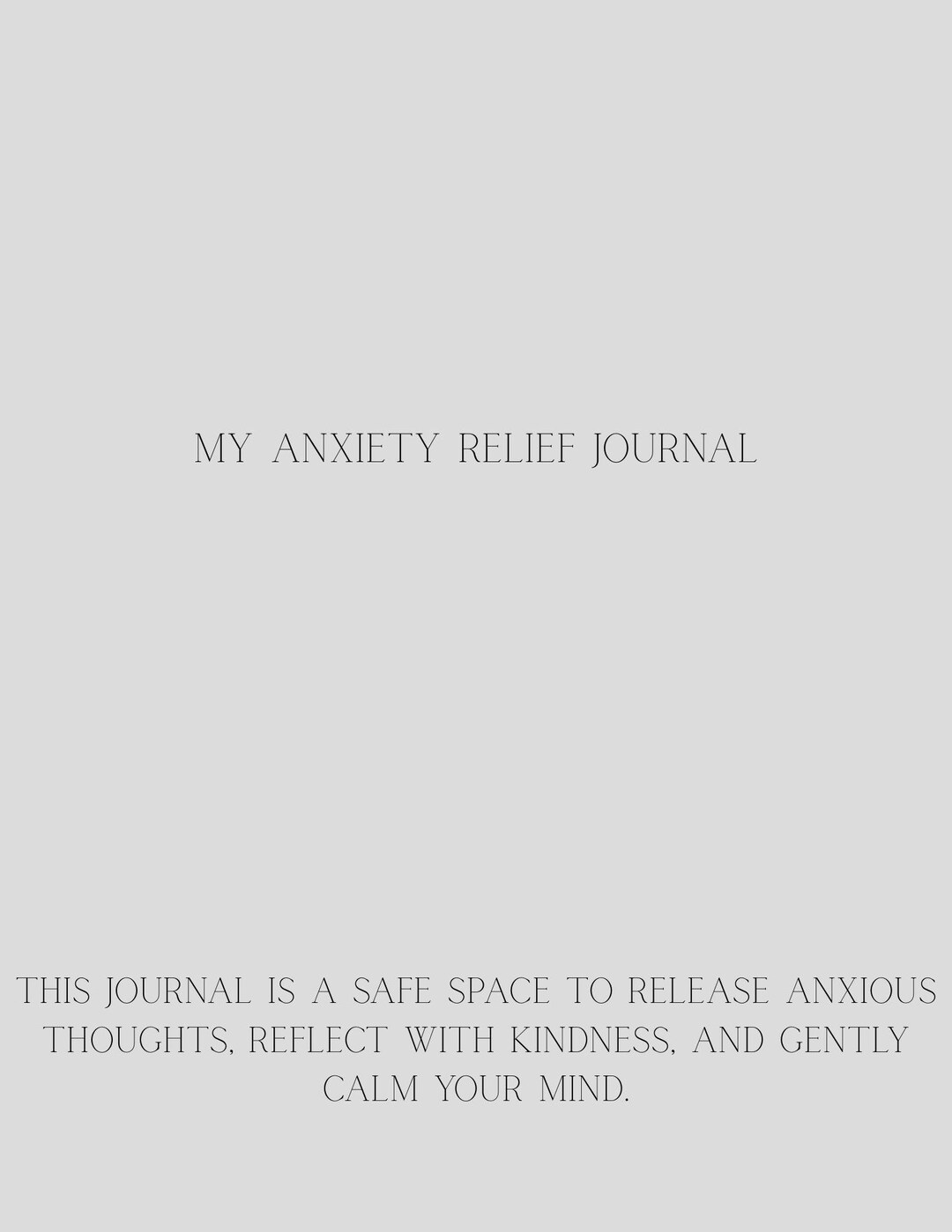 Anxiety Journal Printable | Daily Relief Workbook | Mental Health ...