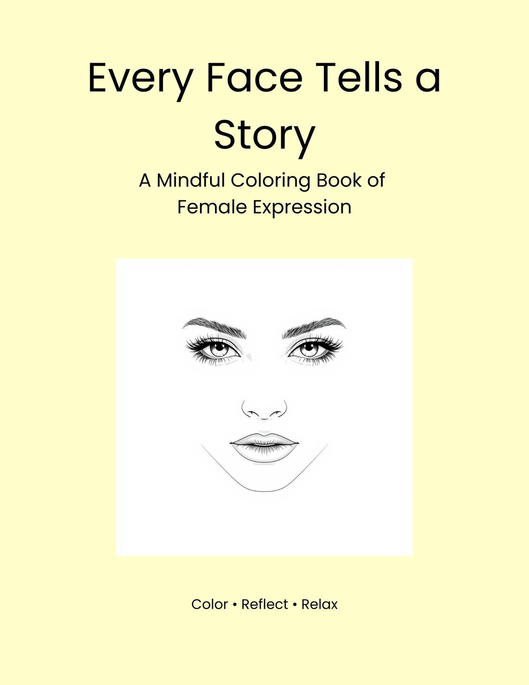 Printable Women Portrait Coloring Book for Adults | Modern Female Face ...