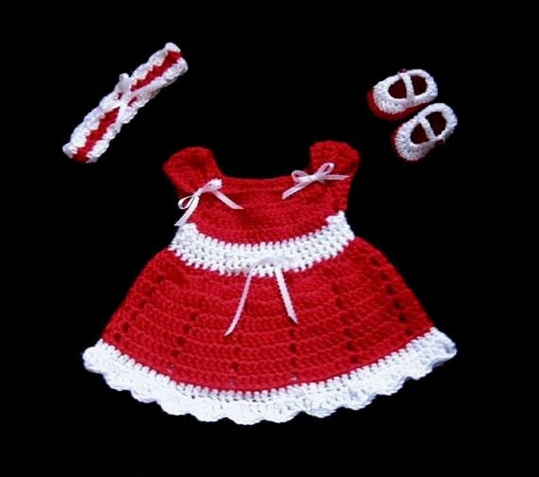 Red Baby Girl Dress Holiday Baby Dress Christmas Baby Set Knit Red Baby ...