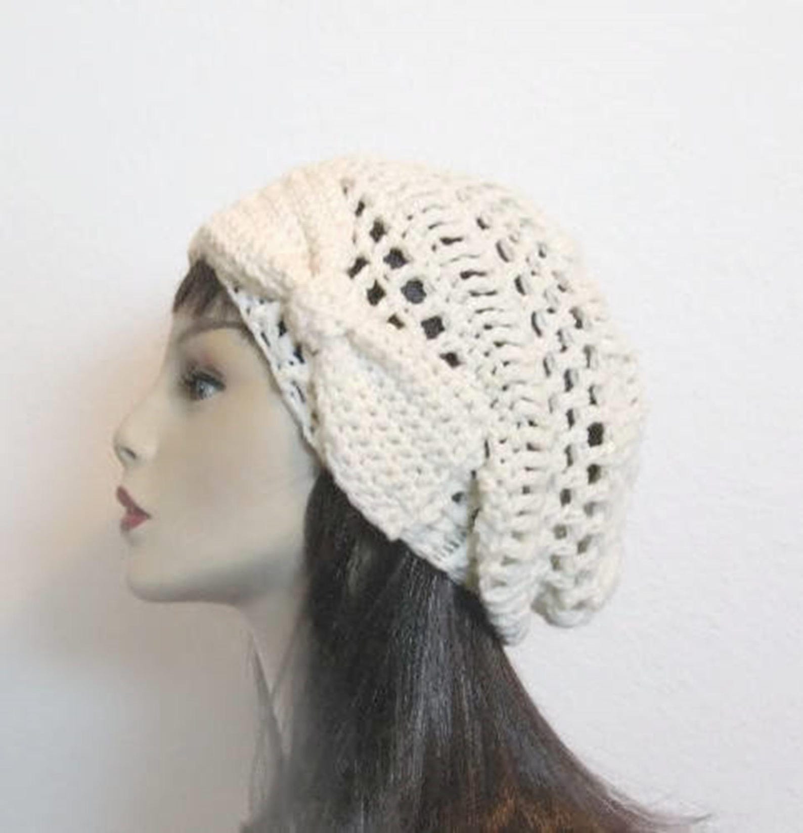 Cream Slouch Hat With Bow Cream Beanie With Bow Ivory Slouch Hat off ...