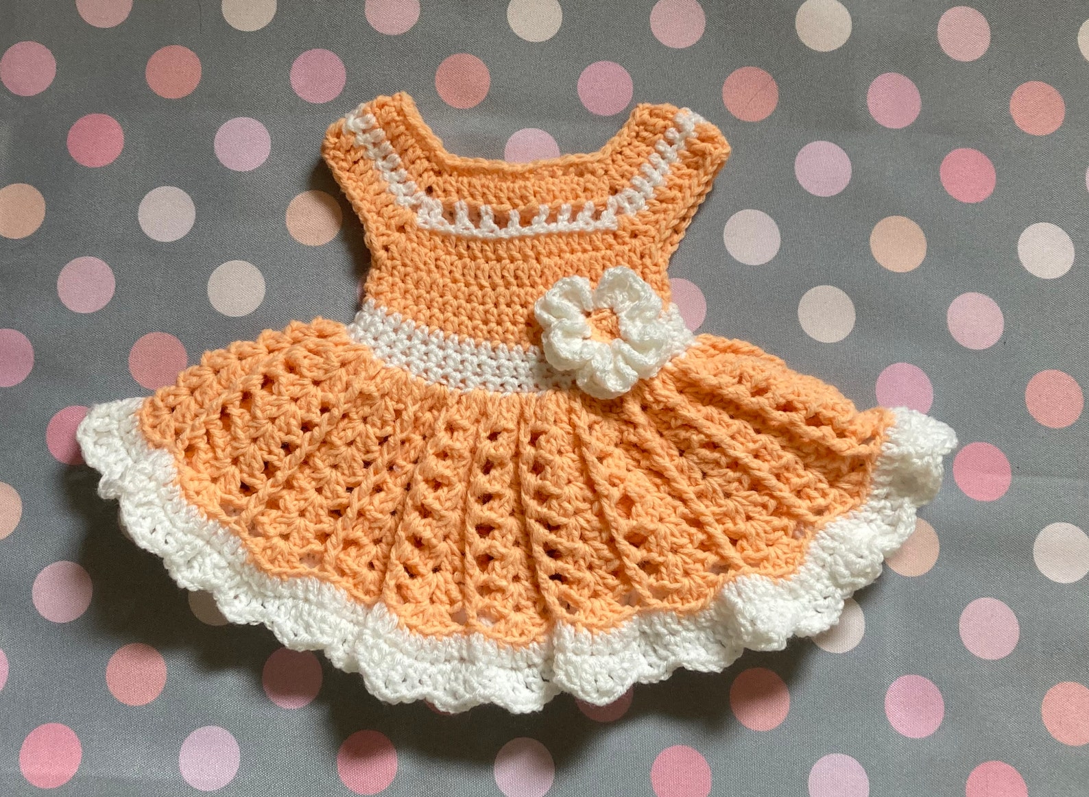 Baby Dress Peach Crochet Baby Dress Set Newborn Girl Dress Set - Etsy
