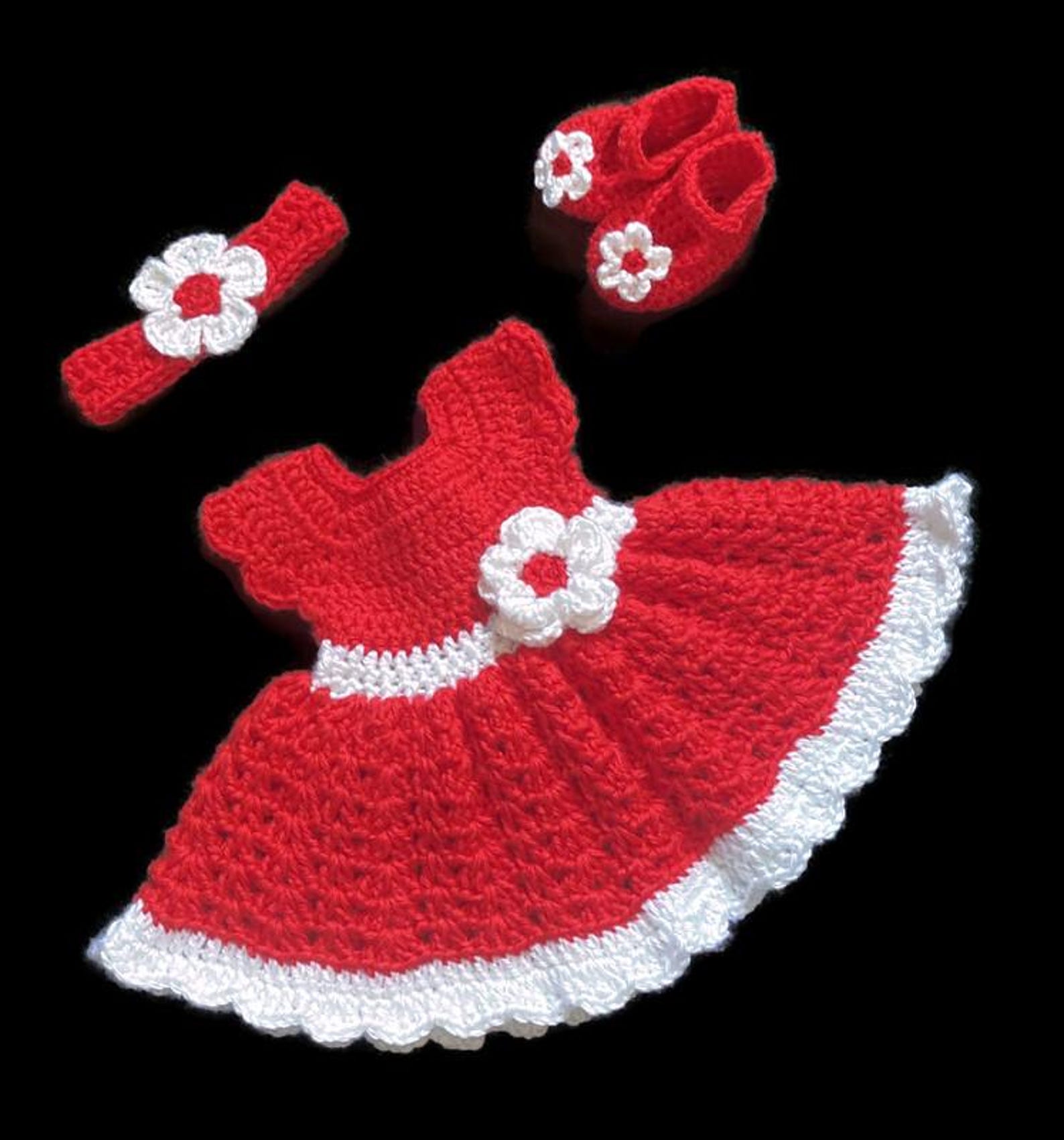 Red Baby Girl Dress Holiday Baby Dress Christmas Baby Set Knit Red Baby ...