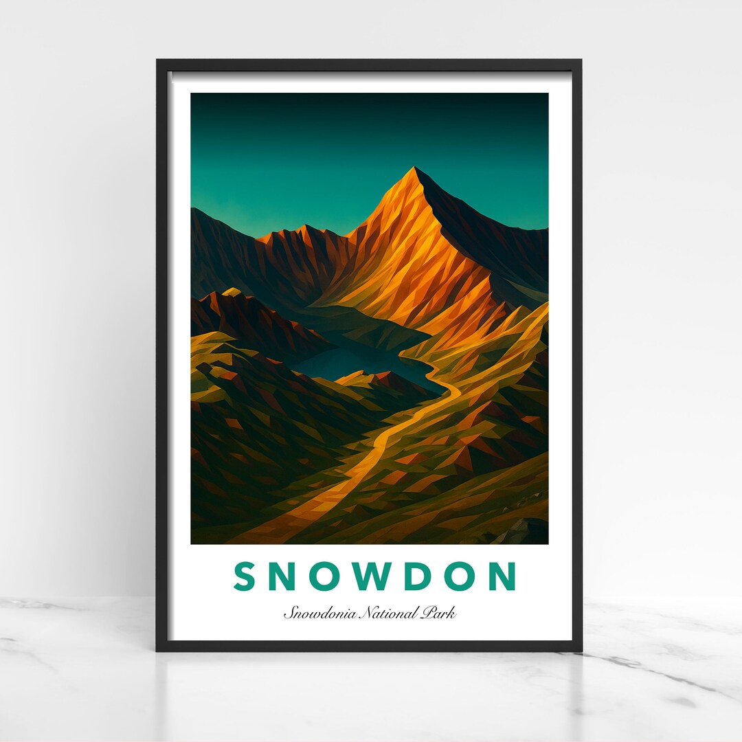 Snowdon Mountain Wall Art – Snowdonia National Park Poster, Wales ...