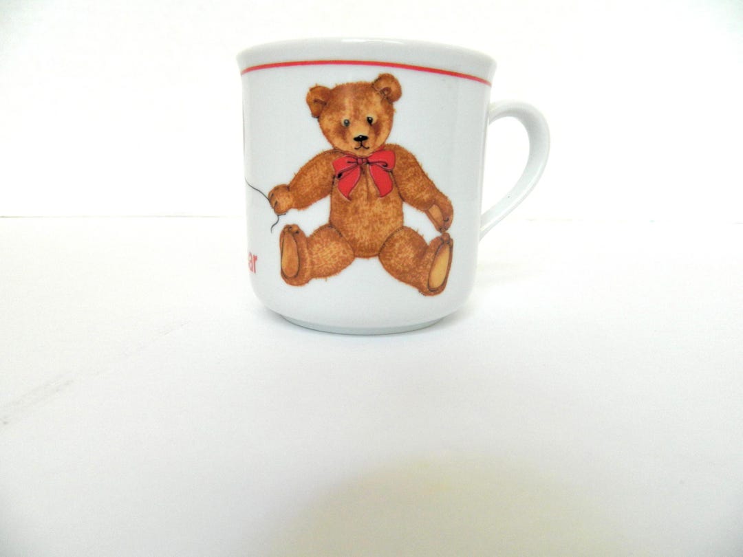 Vintage Baby Mug, Ceramic Teddy Bear Cup, Cute Little Child's Mug, Baby ...