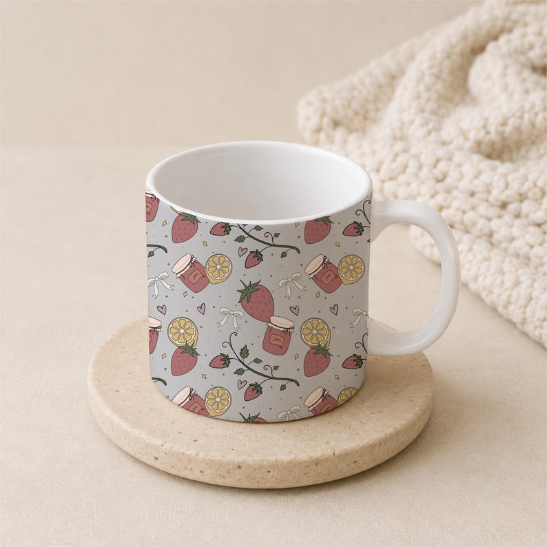 Procreate Mug Mockup | Seamless Pattern Mockup Template, Editable ...