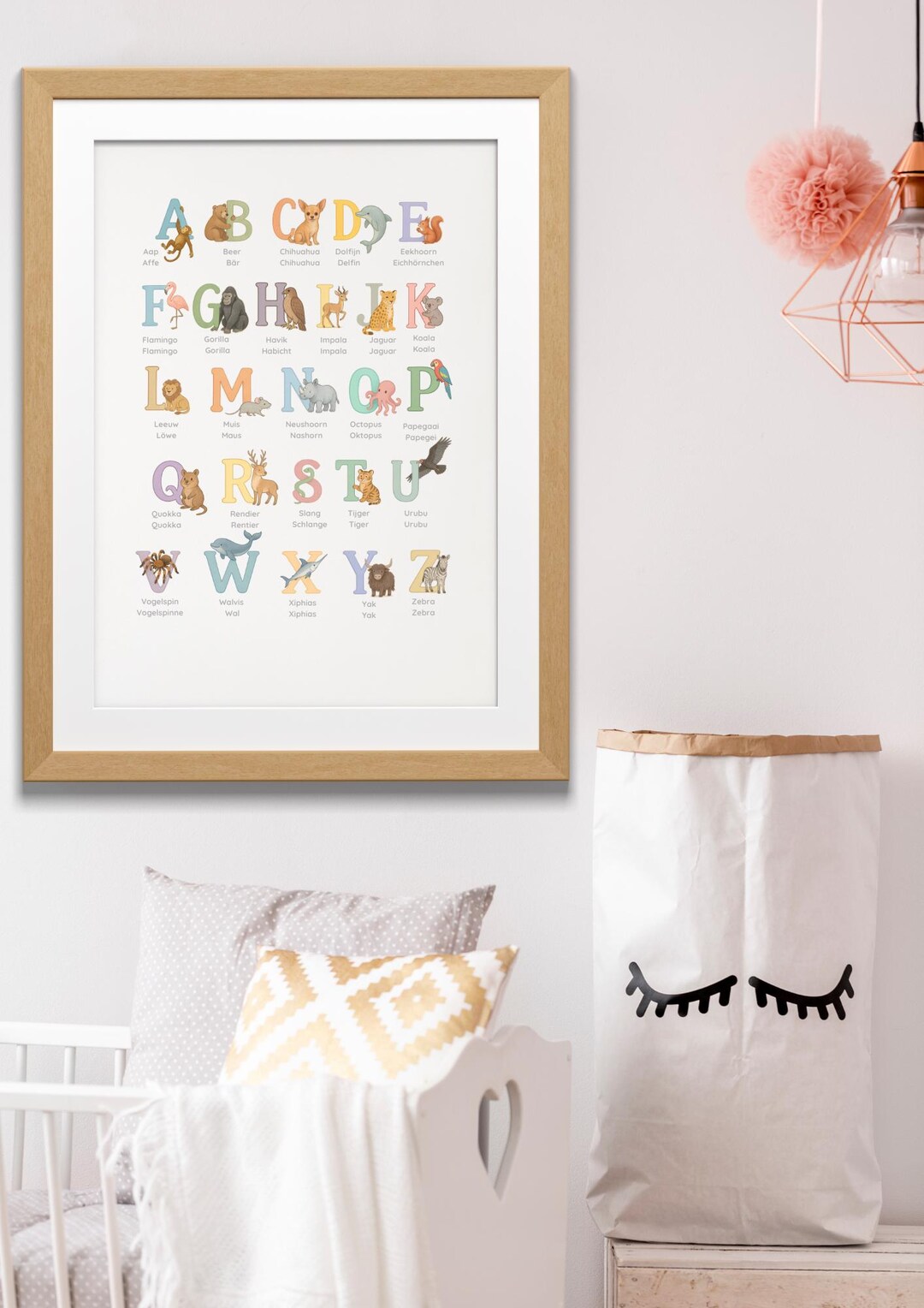 Bilingual ABC Poster for Kids | Dutch + German | Educational Animal ...